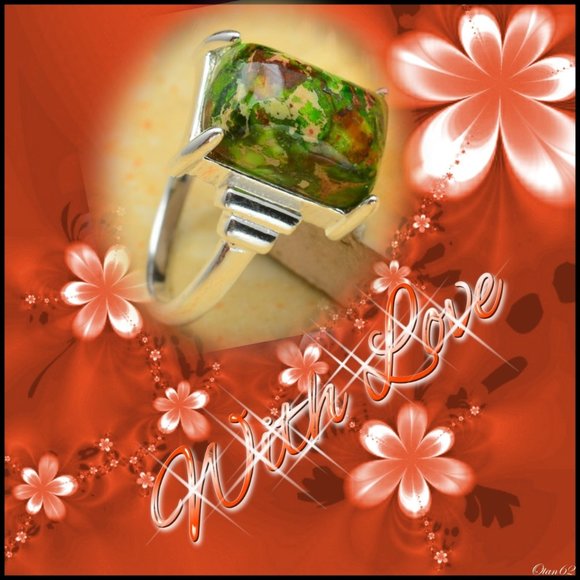 Jewelry | Solid 925ss Green Sediment Jasper Gemstone Ring | Poshmark